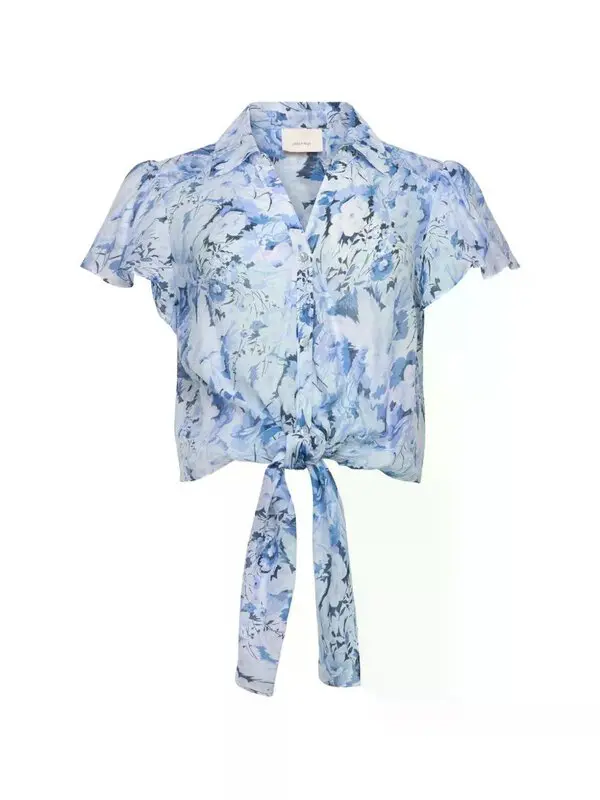 Cinq À Sept Marianna Heirloom Petals Flutter-sleeve Blouse