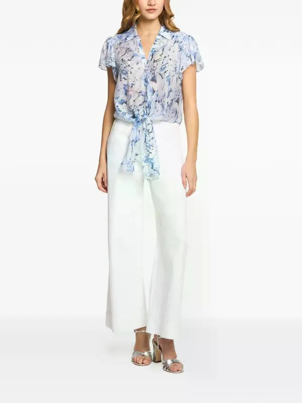 Cinq À Sept Marianna Heirloom Petals Flutter-sleeve Blouse
