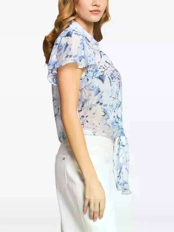Cinq À Sept Marianna Heirloom Petals Flutter-sleeve Blouse