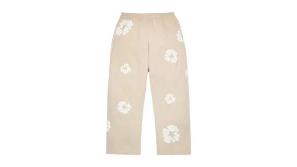 DENIM TEARS Cotton Wreath Baggy Sweatpants - Cream