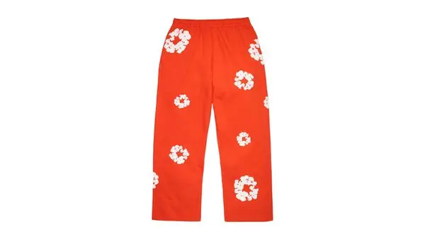 DENIM TEARS Cotton Wreath Baggy Sweatpants - Dark Orange
