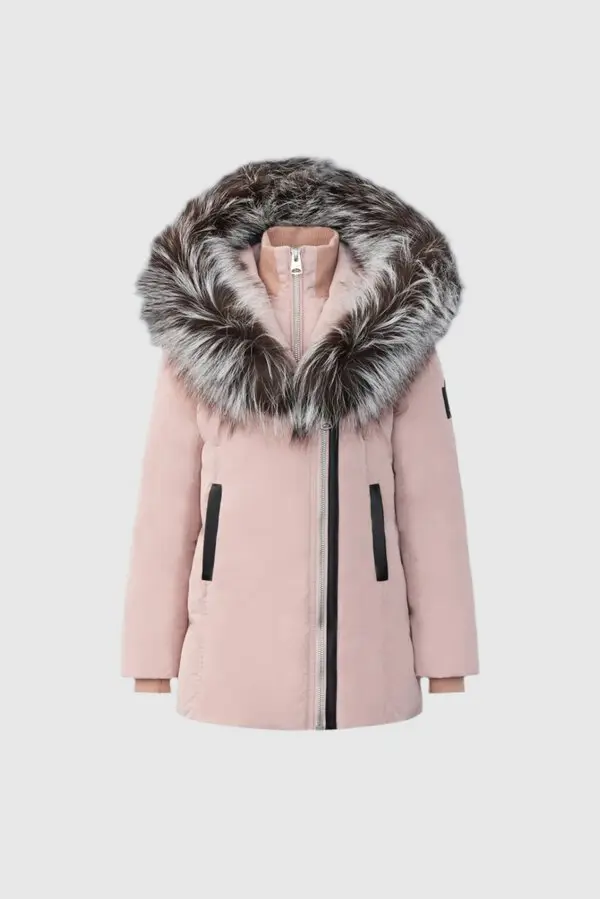 Mackage Nano Down Coat With Fur Collar - Petal