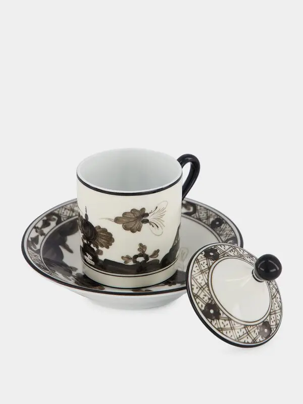 GINORI 1735 Oriente Italiano Albus Coffee Cup With Cover - White