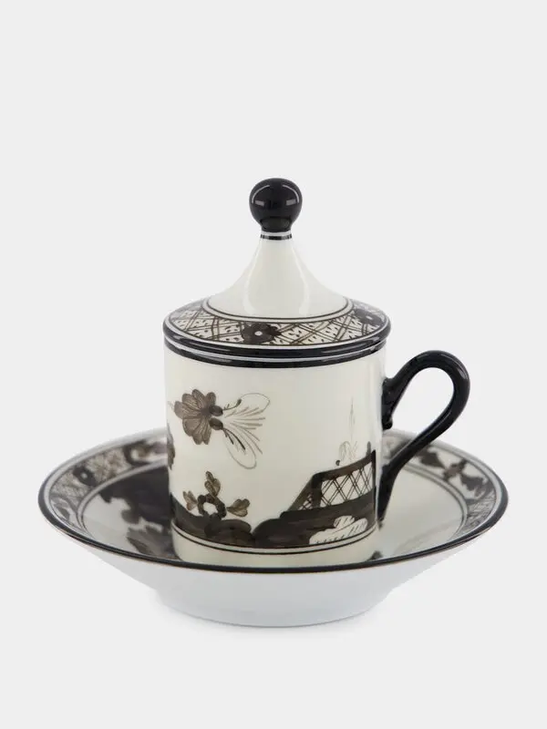 GINORI 1735 Oriente Italiano Albus Coffee Cup With Cover - White