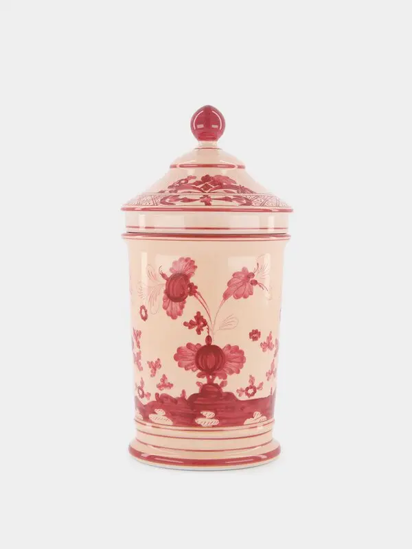GINORI 1735 Oriente Italiano Pharmacy Vase With Cover - Red