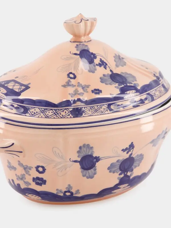 GINORI 1735 Oriente Italiano Oval Tureen With Cover - Orange