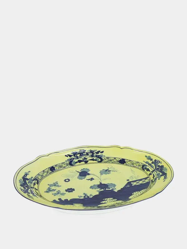 GINORI 1735 Oriente Italiano Flat Oval Platter - Yellow
