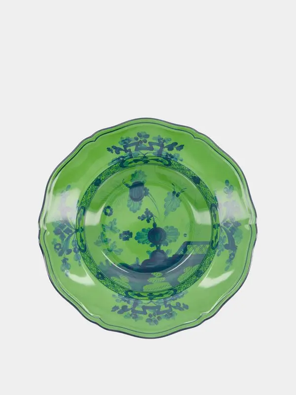 GINORI 1735 Oriente Italiano Malachite Soup/pasta Plate - Green