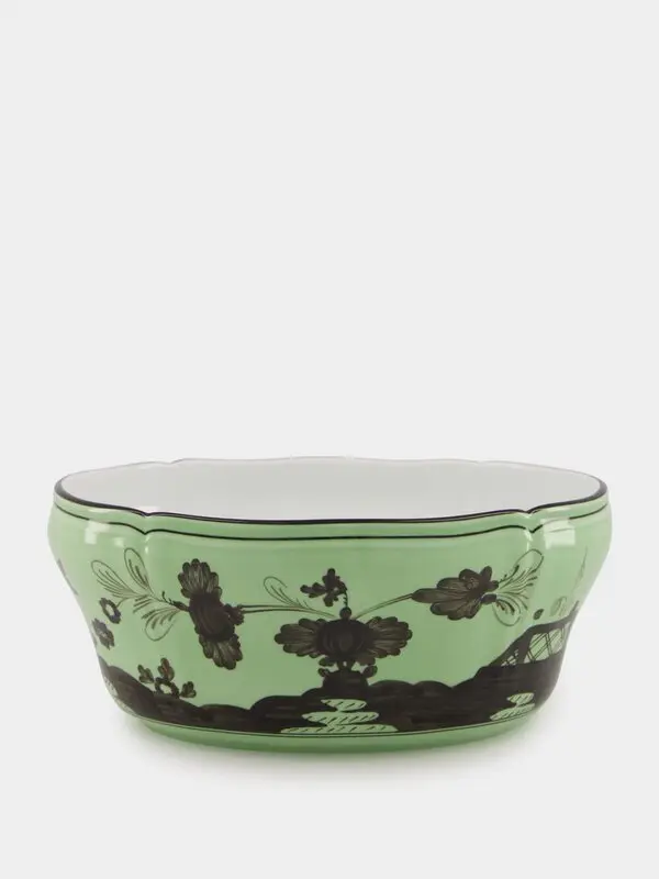 GINORI 1735 Oriente Italiano Oval Salad Bowl - Green