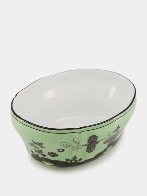 GINORI 1735 Oriente Italiano Oval Salad Bowl - Green