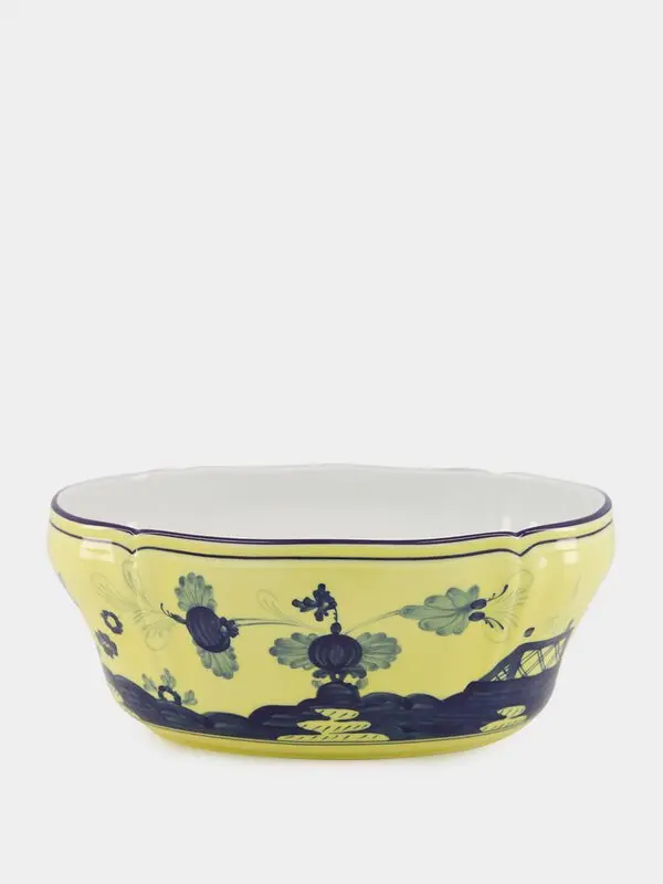 GINORI 1735 Oriente Italiano Oval Salad Bowl - Yellow
