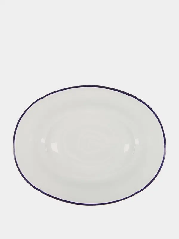 GINORI 1735 Oriente Italiano Oval Salad Bowl - Yellow