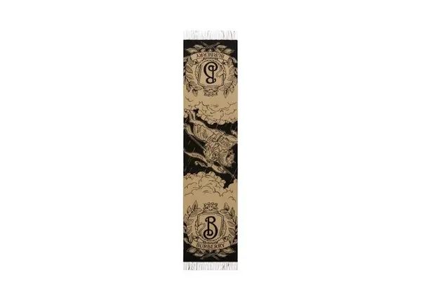Burberry Mu Wide Reversible Stormy Knight Scarf - Sand