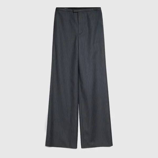 Gucci Pinstripe Wool Trousers - Black