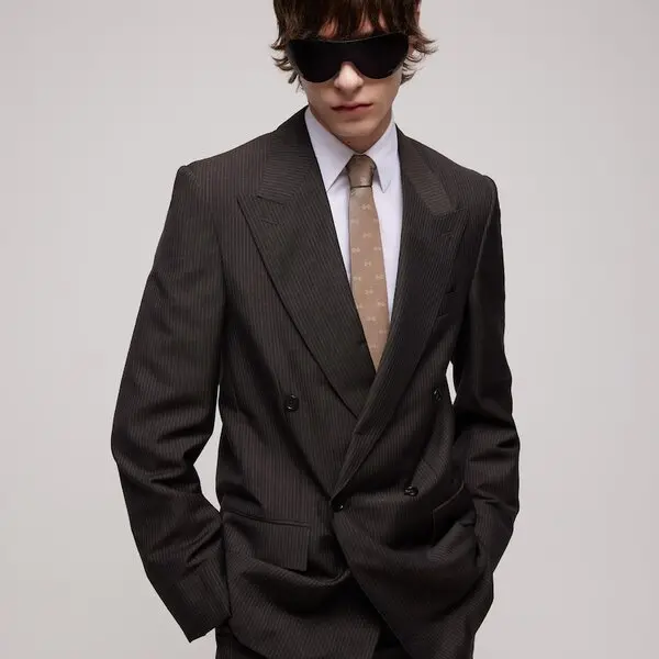 Gucci Horsebit Silk Jacquard Tie - Beige