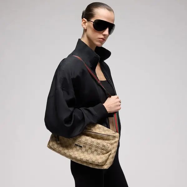 Gucci Gg Canvas Medium Crossbody Bag - Beige