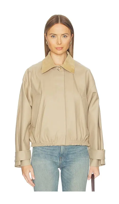 RÓHE Suede Collar Blouson Jacket - Sand