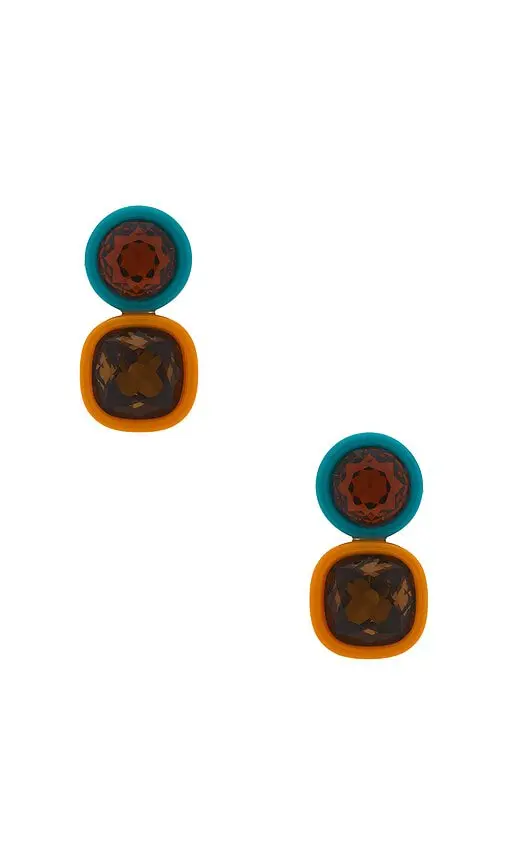 Lele Sadoughi Gem Duo Earrings - Clementine Turquoise