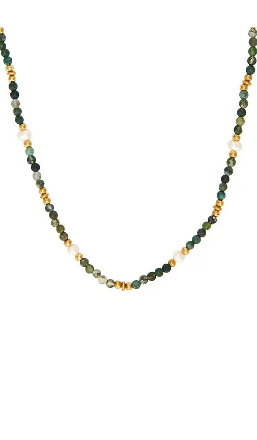 AMBER SCEATS Vadisi Necklace With Agate And Faux Pearls