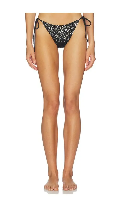 LESLIE AMON Scorpio Bikini Bottom - Shiny Black