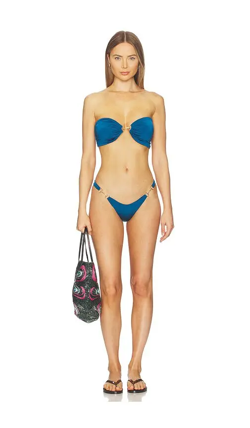 INDAH Bandeau Bikini Top With Gold Tone Hardware