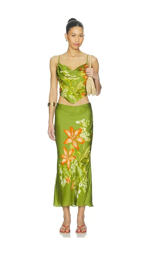 Rococo Sand Cowl Neck Top - Green
