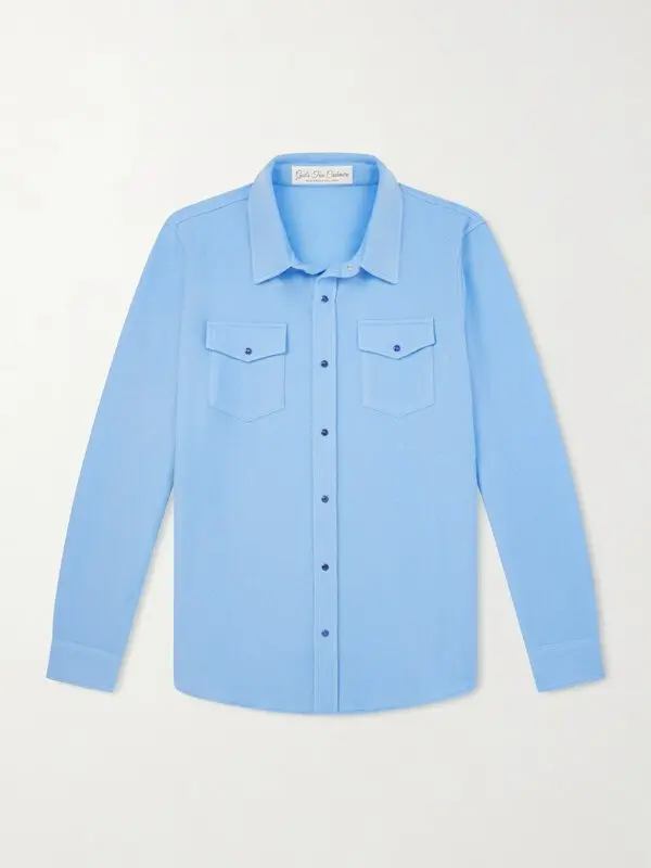 GOD'S TRUE CASHMERE Lagoon Cashmere Shirt - Blue