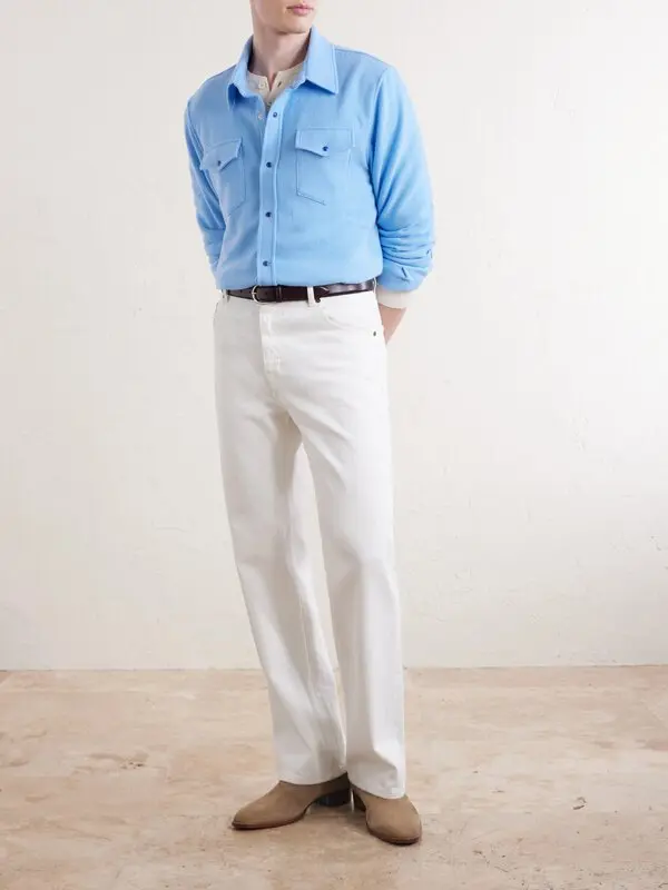 GOD'S TRUE CASHMERE Lagoon Cashmere Shirt - Blue