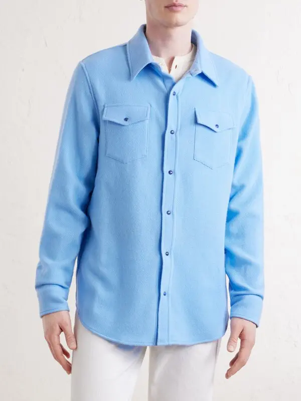 GOD'S TRUE CASHMERE Lagoon Cashmere Shirt - Blue