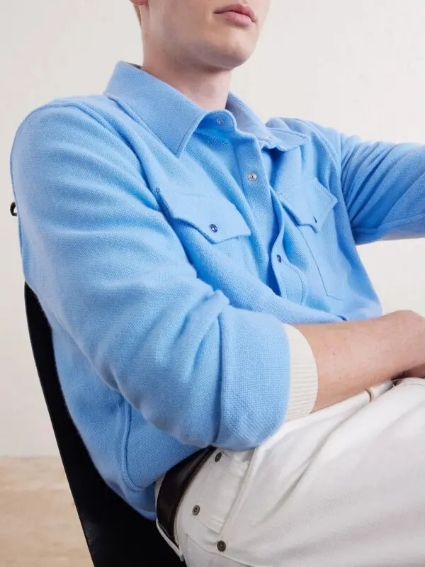 GOD'S TRUE CASHMERE Lagoon Cashmere Shirt - Blue