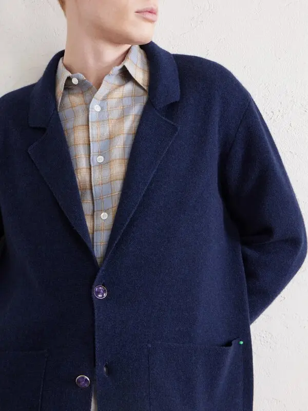 GOD'S TRUE CASHMERE Knitted Blazer With Amethyst Buttons