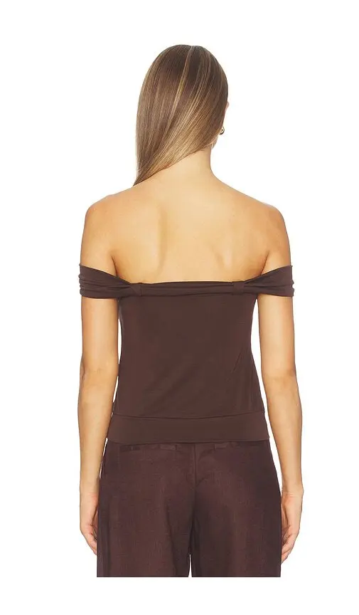 GEEL Off-shoulder Stretch Jersey Top - Americano