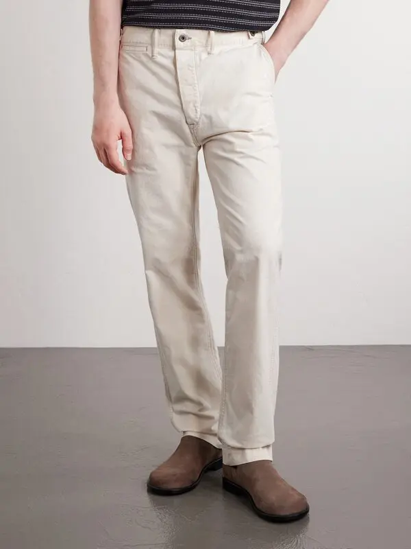 Ralph Lauren Straight-leg Paint-splattered Cotton-canvas Trousers