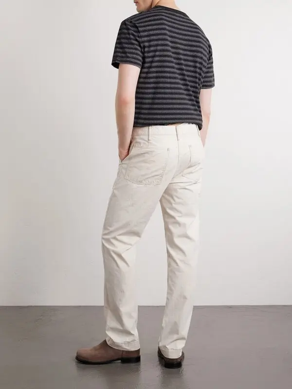 Ralph Lauren Straight-leg Paint-splattered Cotton-canvas Trousers