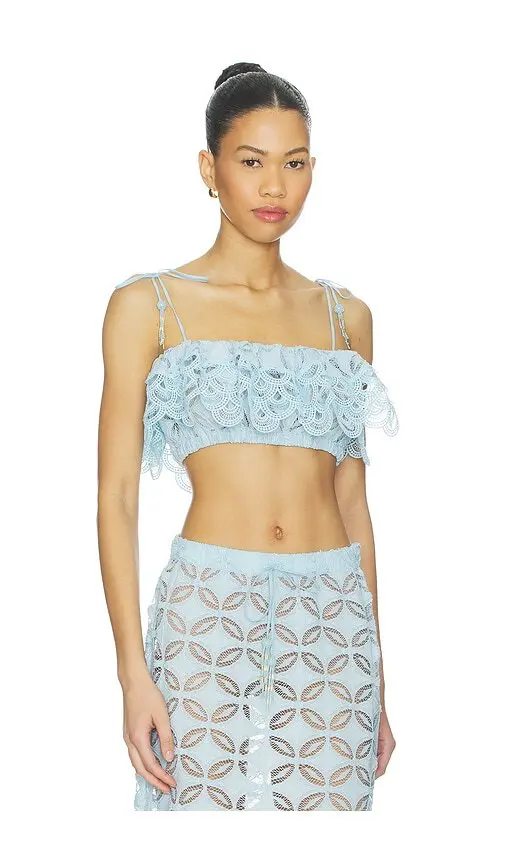 Waimari Nilo Cropped Top With Lace Detailing