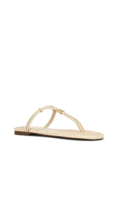 Schutz Cordelia Braided Flat Sandal - Egg Shell