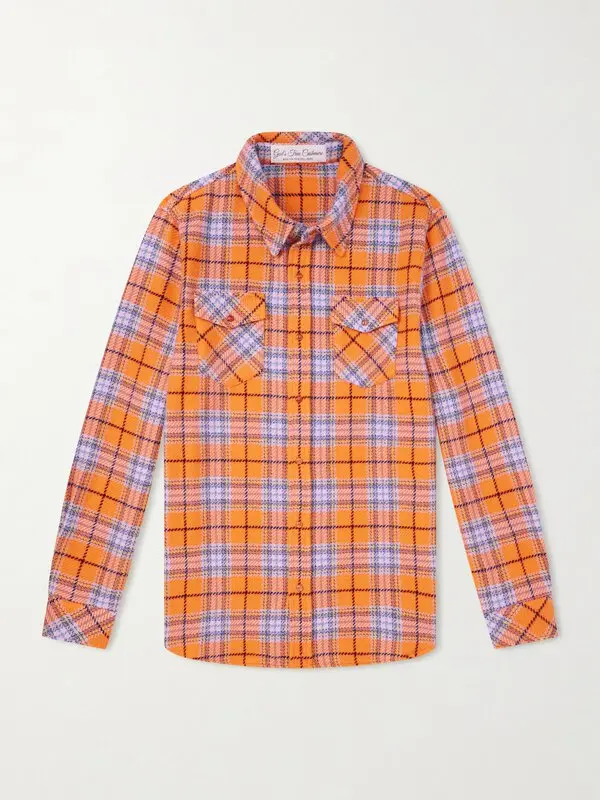 GOD'S TRUE CASHMERE Midnight Sun Checked Cashmere Shirt