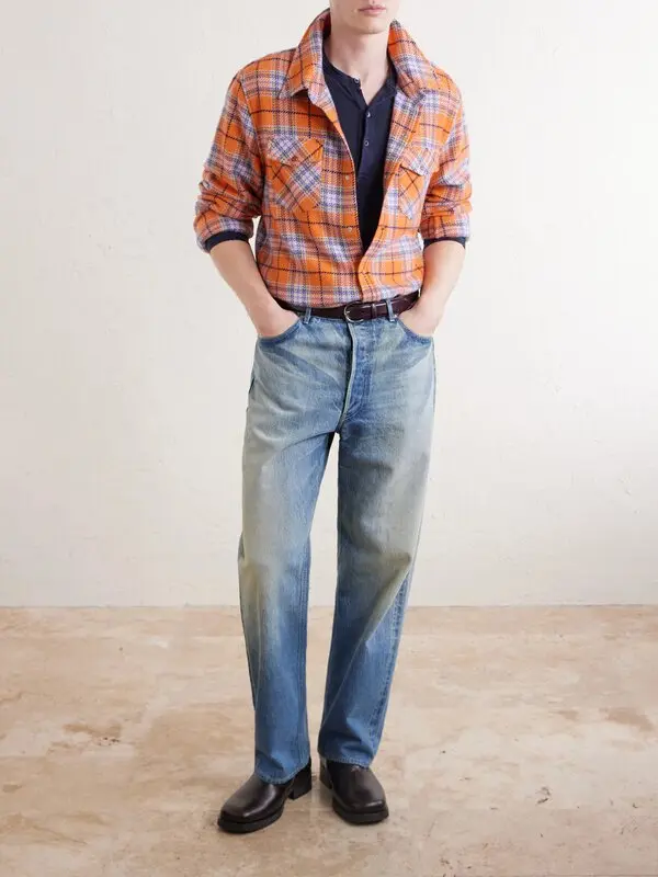 GOD'S TRUE CASHMERE Midnight Sun Checked Cashmere Shirt