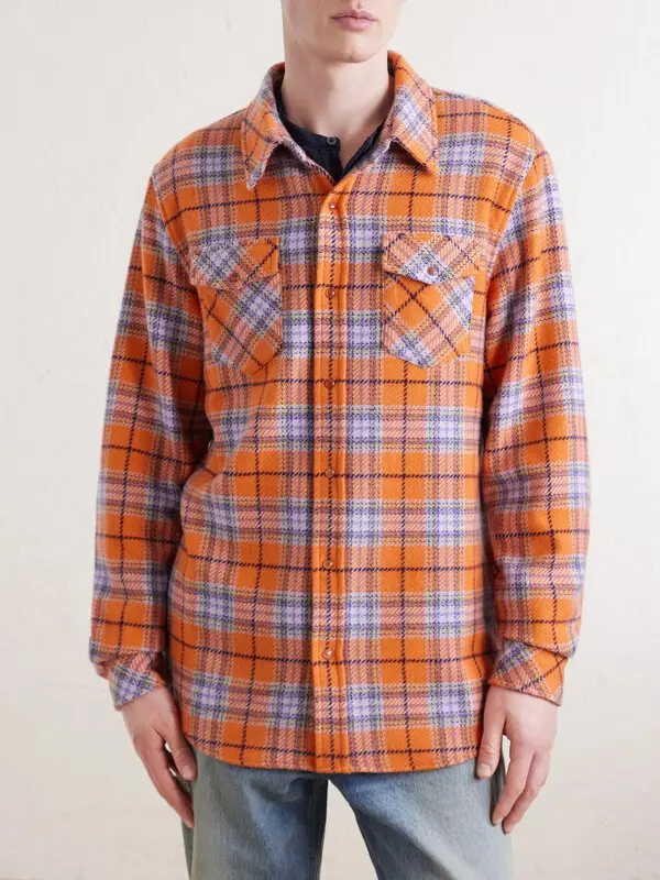 GOD'S TRUE CASHMERE Midnight Sun Checked Cashmere Shirt