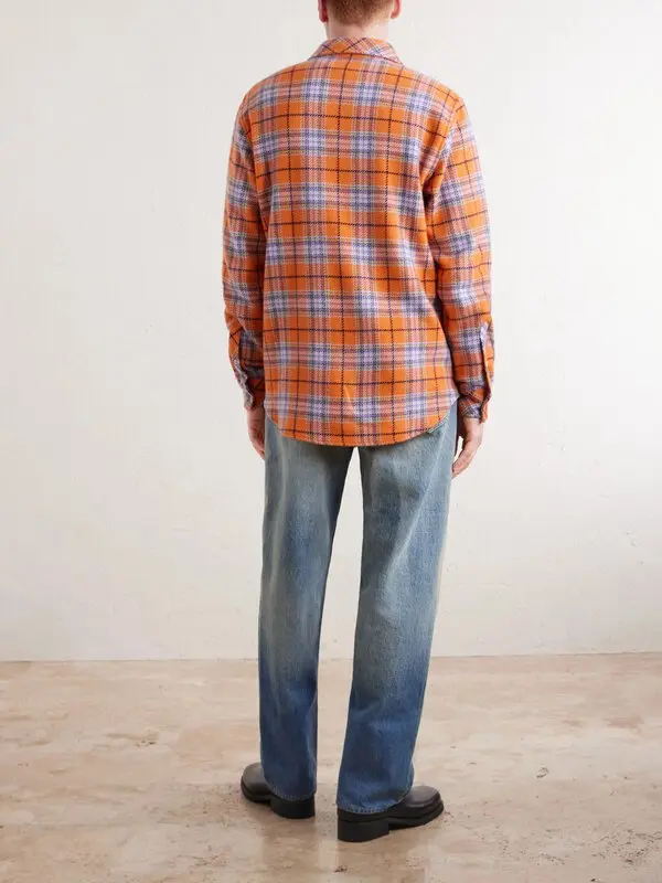 GOD'S TRUE CASHMERE Midnight Sun Checked Cashmere Shirt