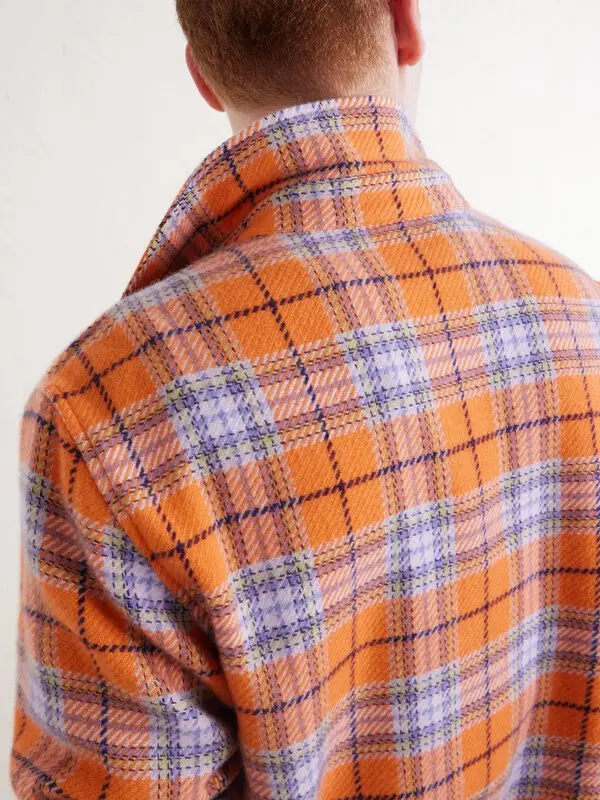 GOD'S TRUE CASHMERE Midnight Sun Checked Cashmere Shirt
