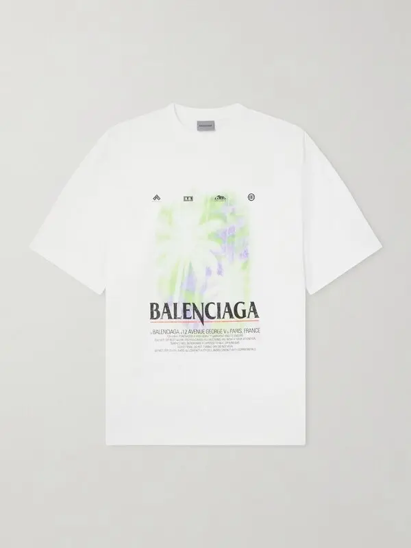 Balenciaga Oversized Printed Cotton-jersey T-shirt