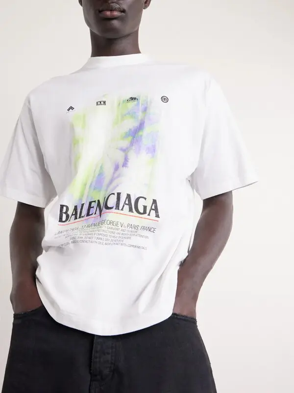 Balenciaga Oversized Printed Cotton-jersey T-shirt