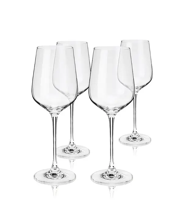 VISKI Reserve Inez Crystal Bordeaux Glasses, Set Of 4 - Clear
