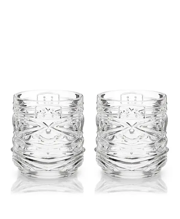 VISKI Pacific Crystal Tiki Dof Tumblers, Set Of 2 - Clear