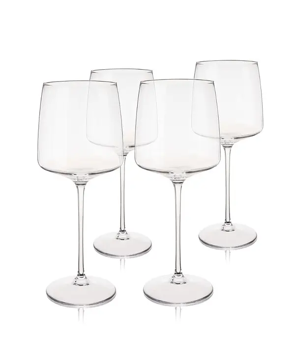 VISKI Reserve Julien Crystal Bordeaux Glasses, Set Of 4 - Clear