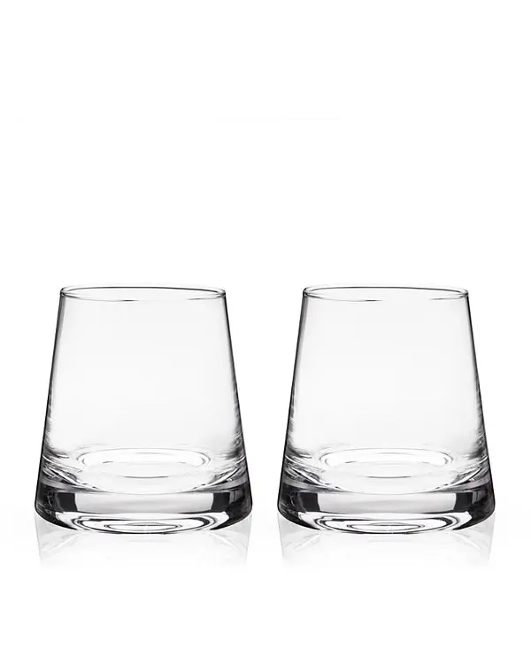 VISKI Burke Crystal Whiskey Glasses, Set Of 2 - Clear