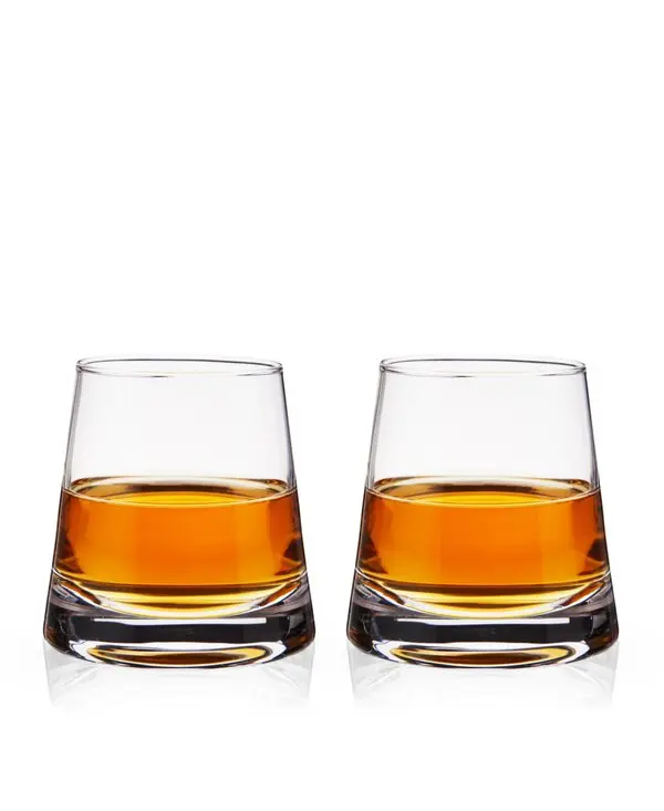 VISKI Burke Crystal Whiskey Glasses, Set Of 2