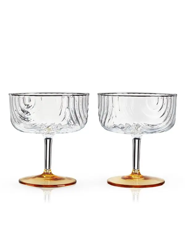 VISKI Deco Gatsby Coupes, Set Of 2 - Clear