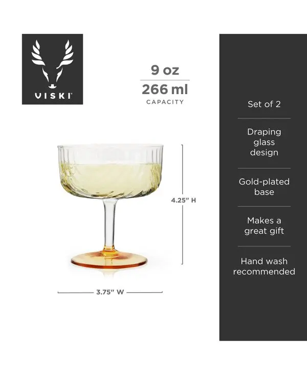 VISKI Deco Gatsby Coupes, Set Of 2